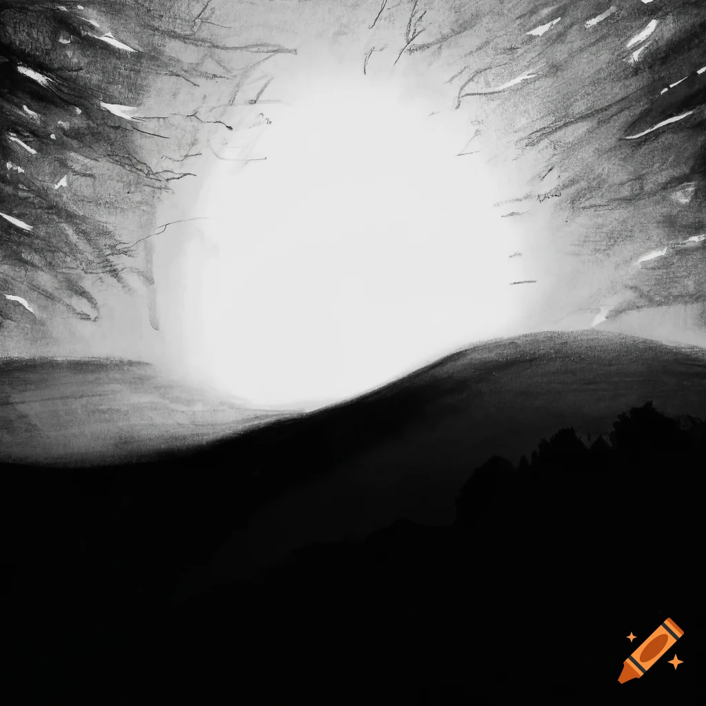 Landscape with hills, forest, and sun in the background on a sunny day ...