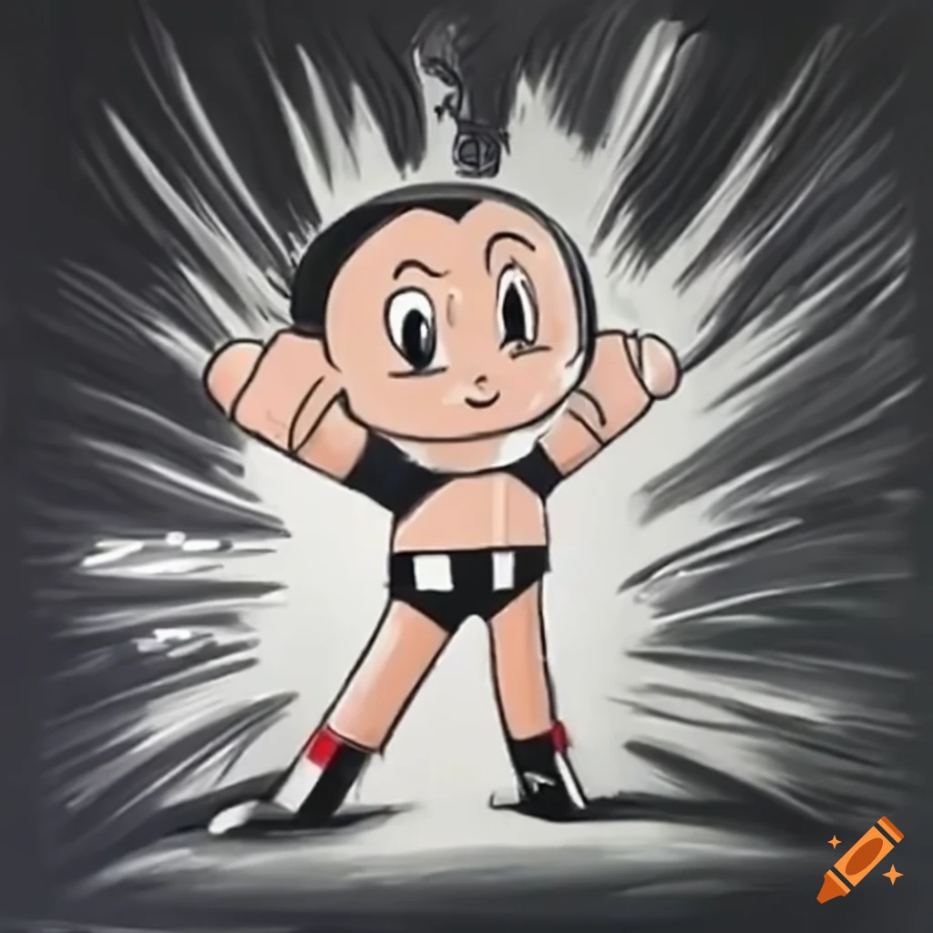 Cartoon astro boy carrying donald trump on Craiyon