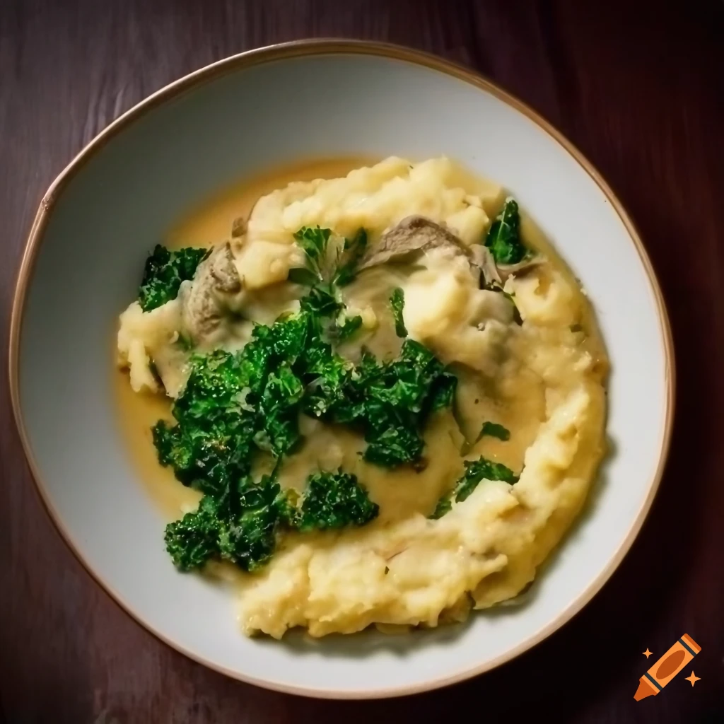 Traditional Irish dish colcannon - creamy mashed potatoes with kale and ...