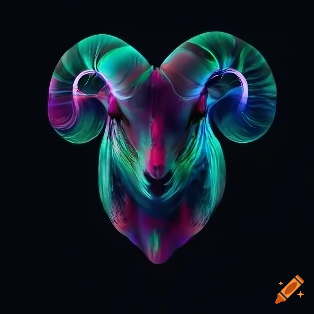 Colorful abstract Aries art in 4k resolution on Craiyon