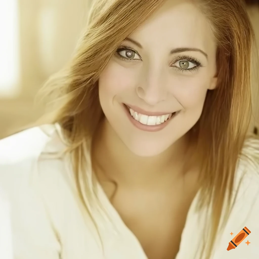 Glamour portrait of Melissa Francis with a closeup face and a bright ...