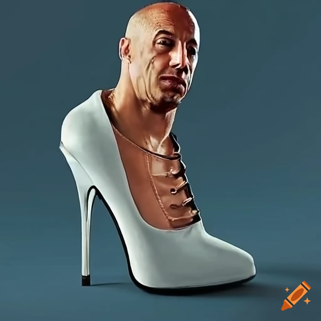 Actor vin diesel in high heel shoes on Craiyon
