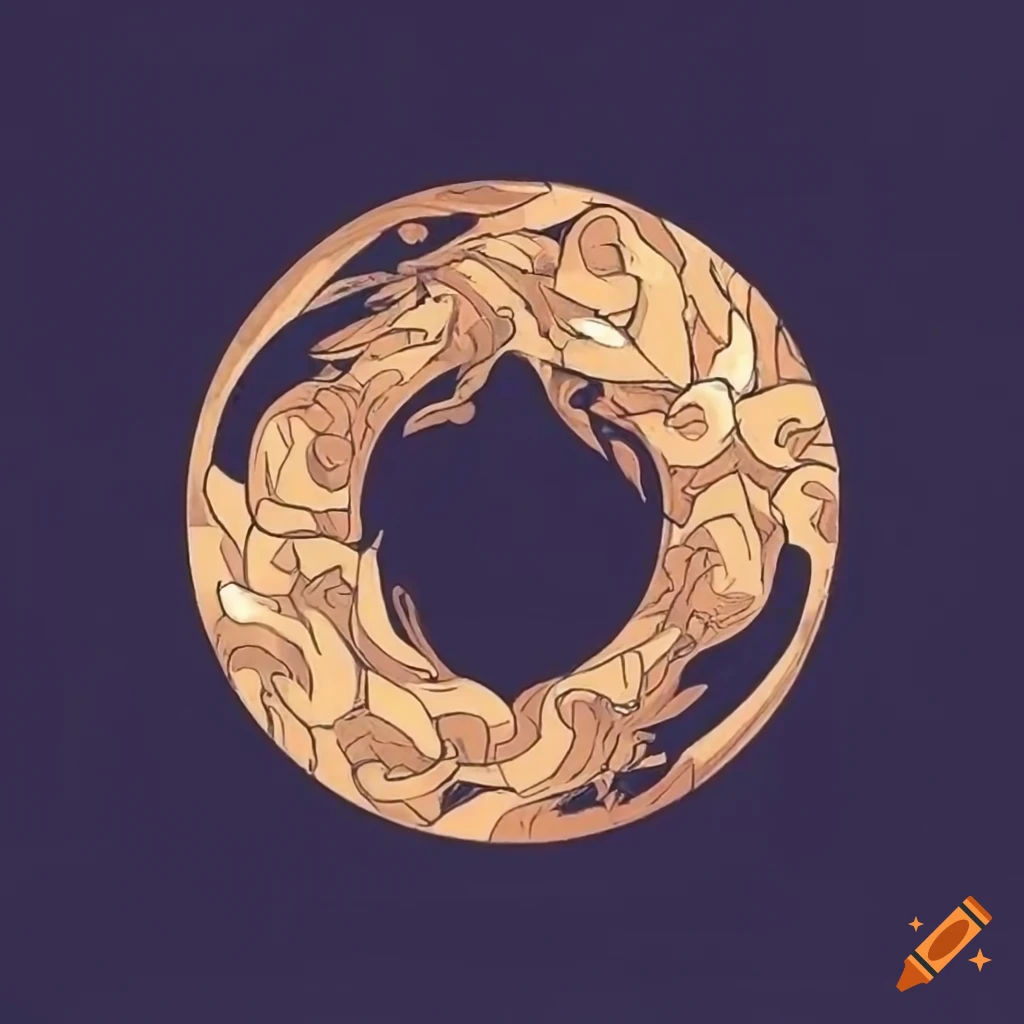 Symmetric wooden moon emblem in traditional Japanese style on Craiyon