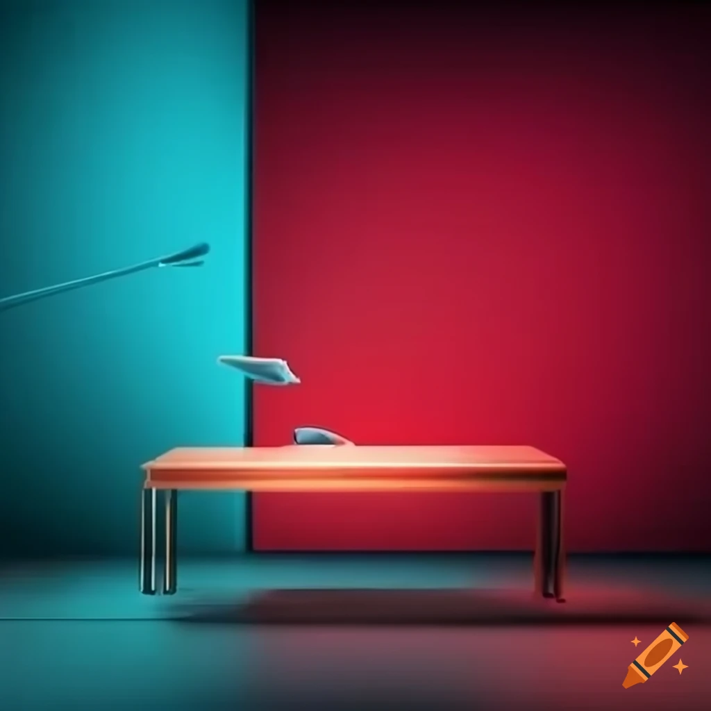 Youtube studio background with table setup on Craiyon