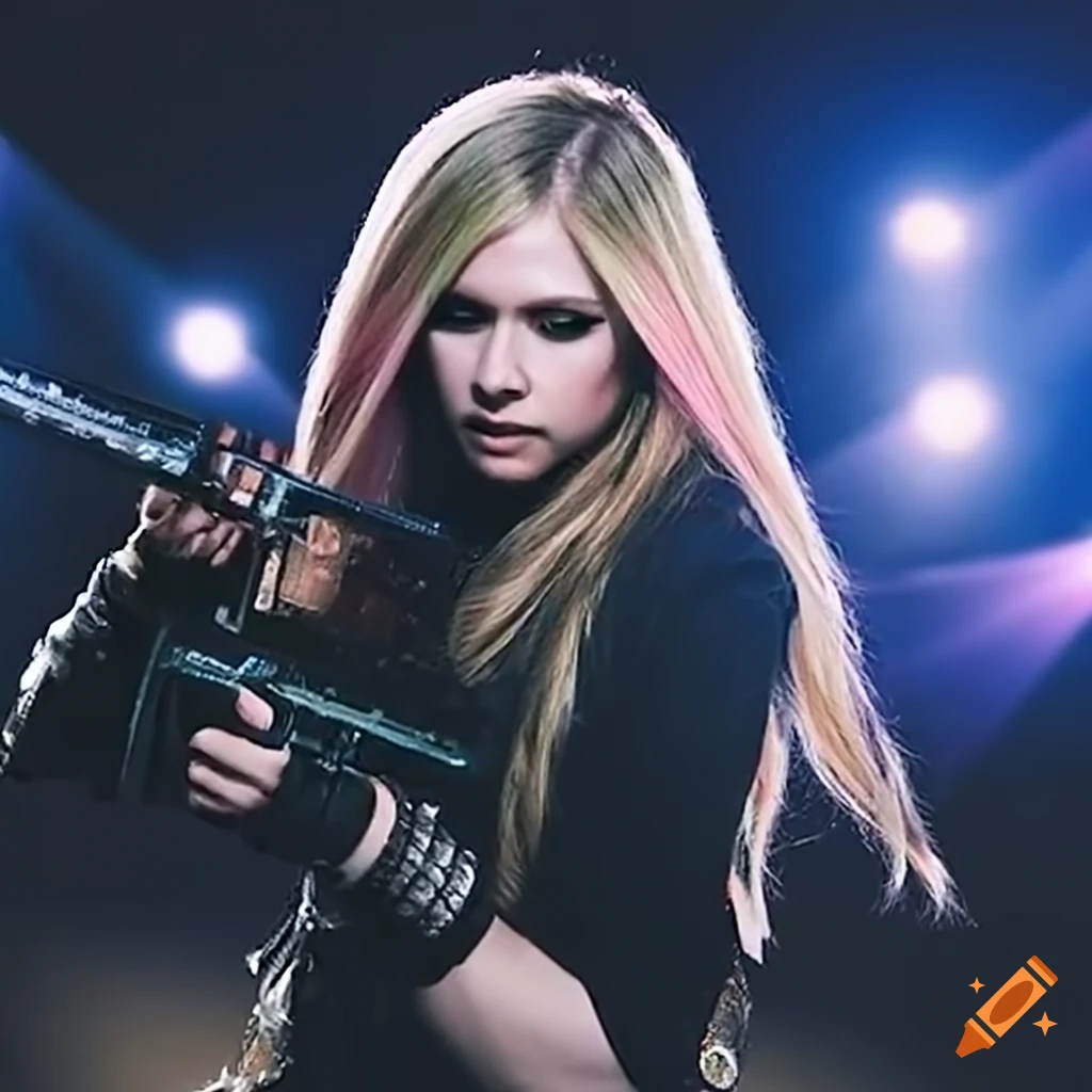 Dramatic dnd movie battle scene with avril lavigne as a warrior on Craiyon