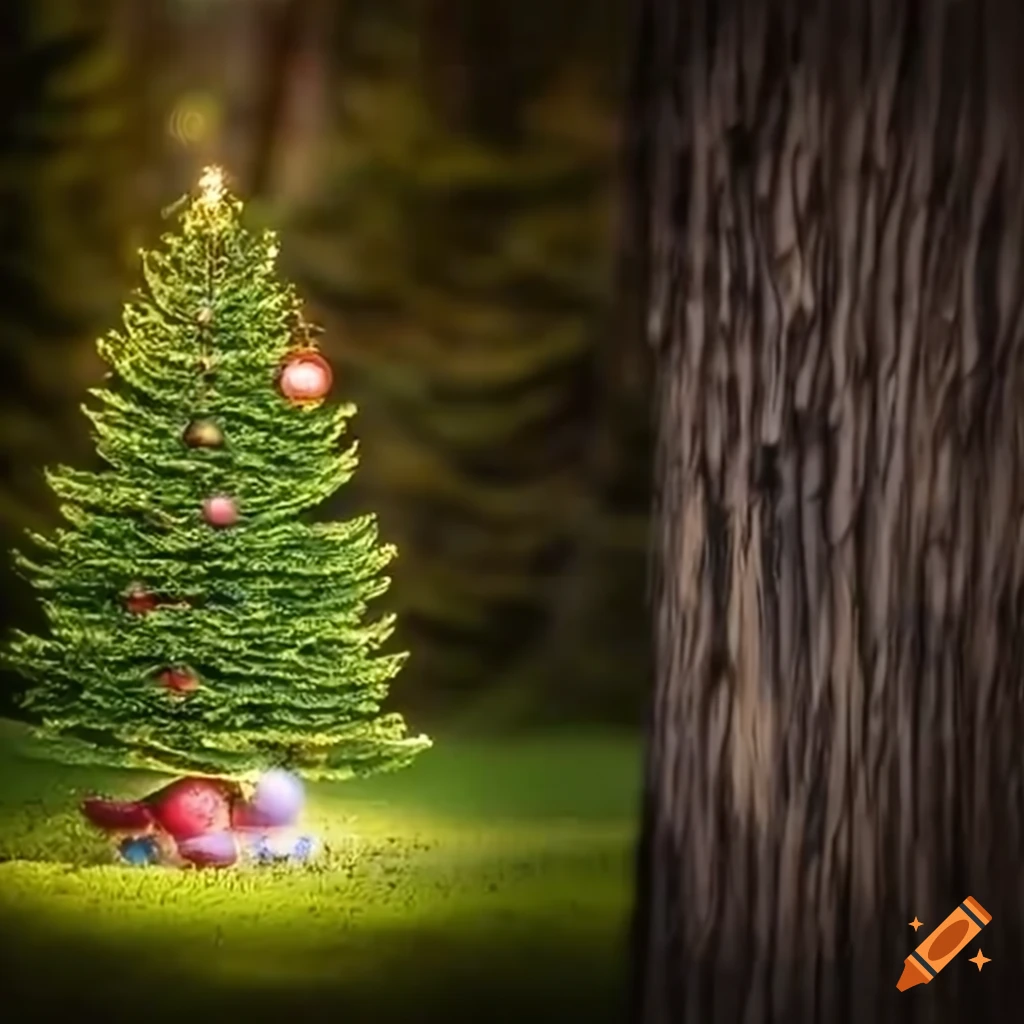 Christmas tree hidden by an easter hare illustration on Craiyon