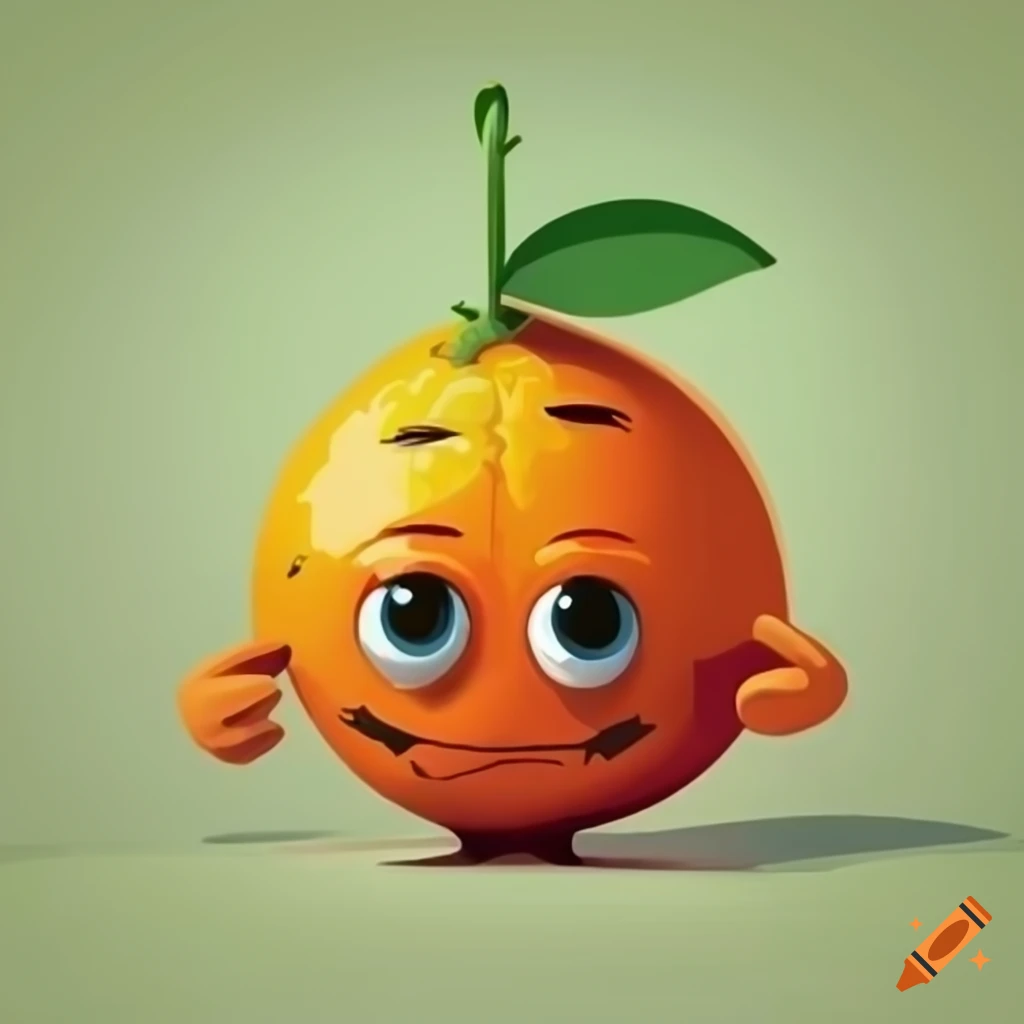Cartoon orange on Craiyon