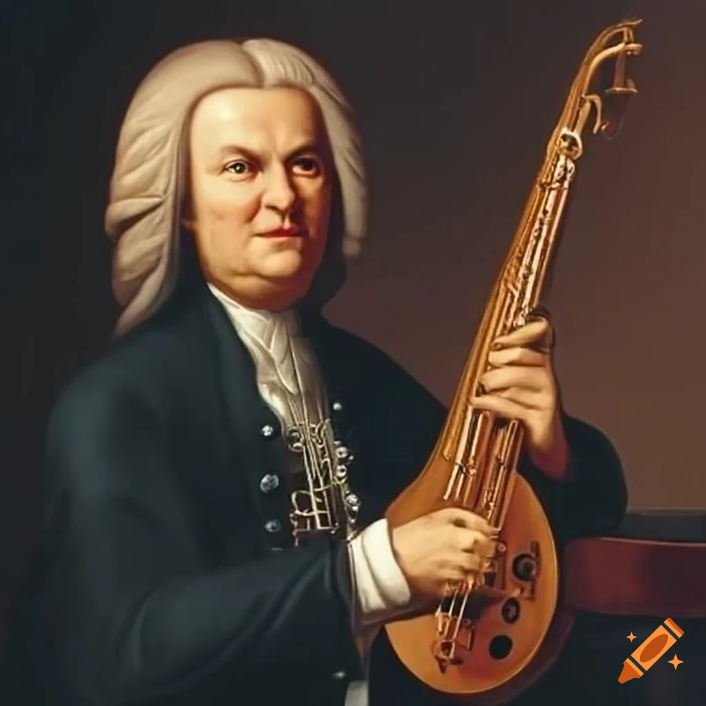 Johann sebastian bach playing jazz music on Craiyon