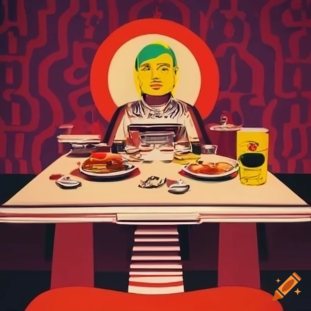 1960's pop art in a mars diner on Craiyon