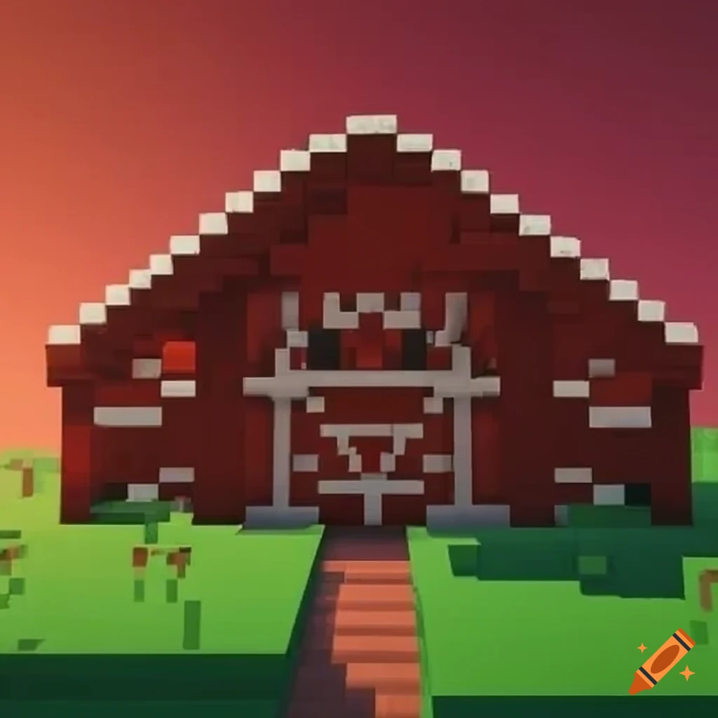 Minecraft Red Brick Barn On Craiyon