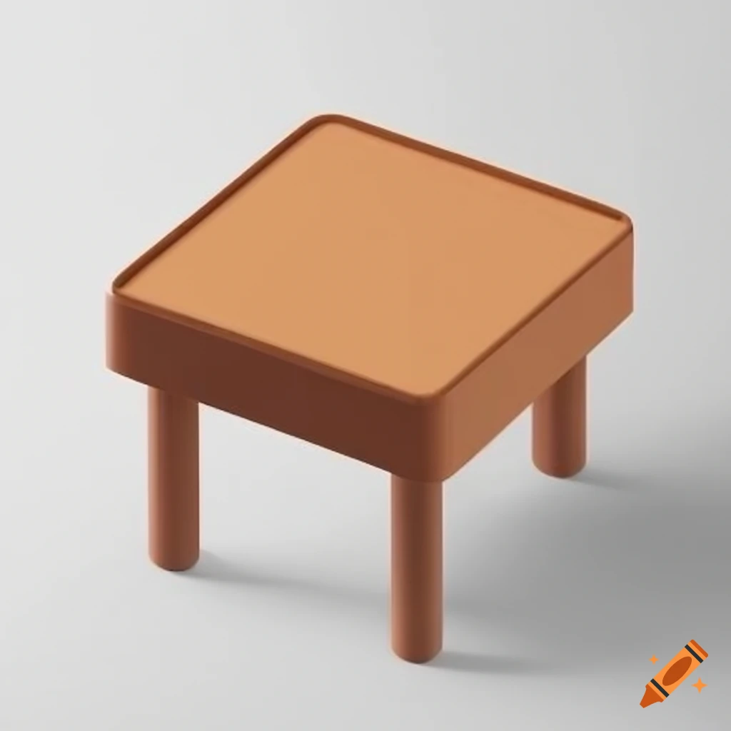 Isometric table with a surface made of toast on Craiyon