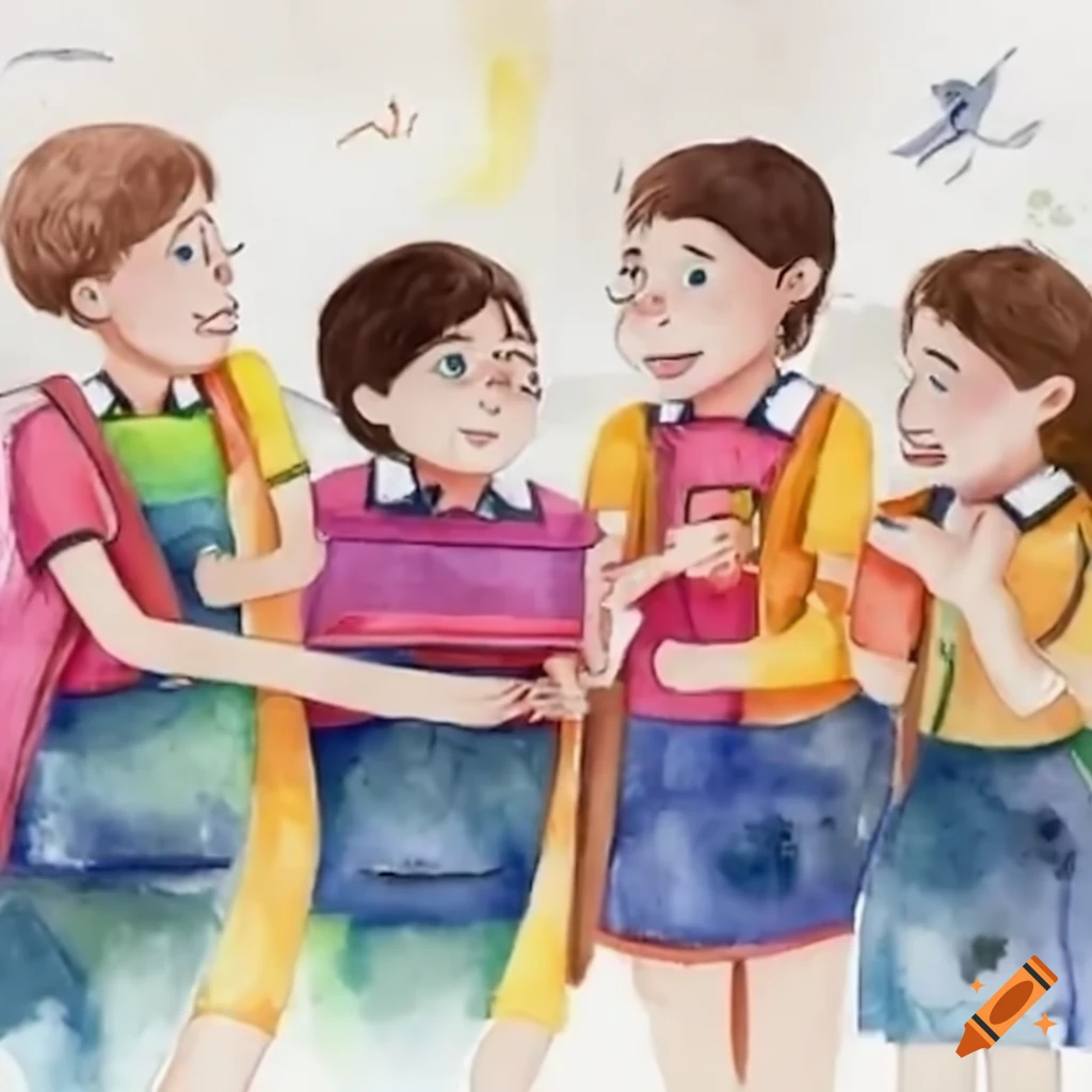 Group of students showing respect in school with their teacher on Craiyon