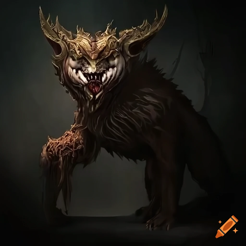 Fantasy beast created from shadows on Craiyon