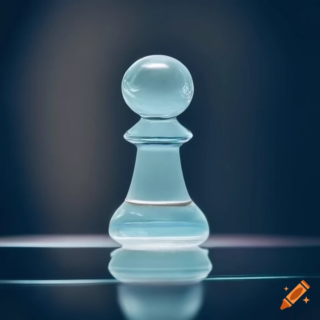 Glass pawn chess sculpture on Craiyon