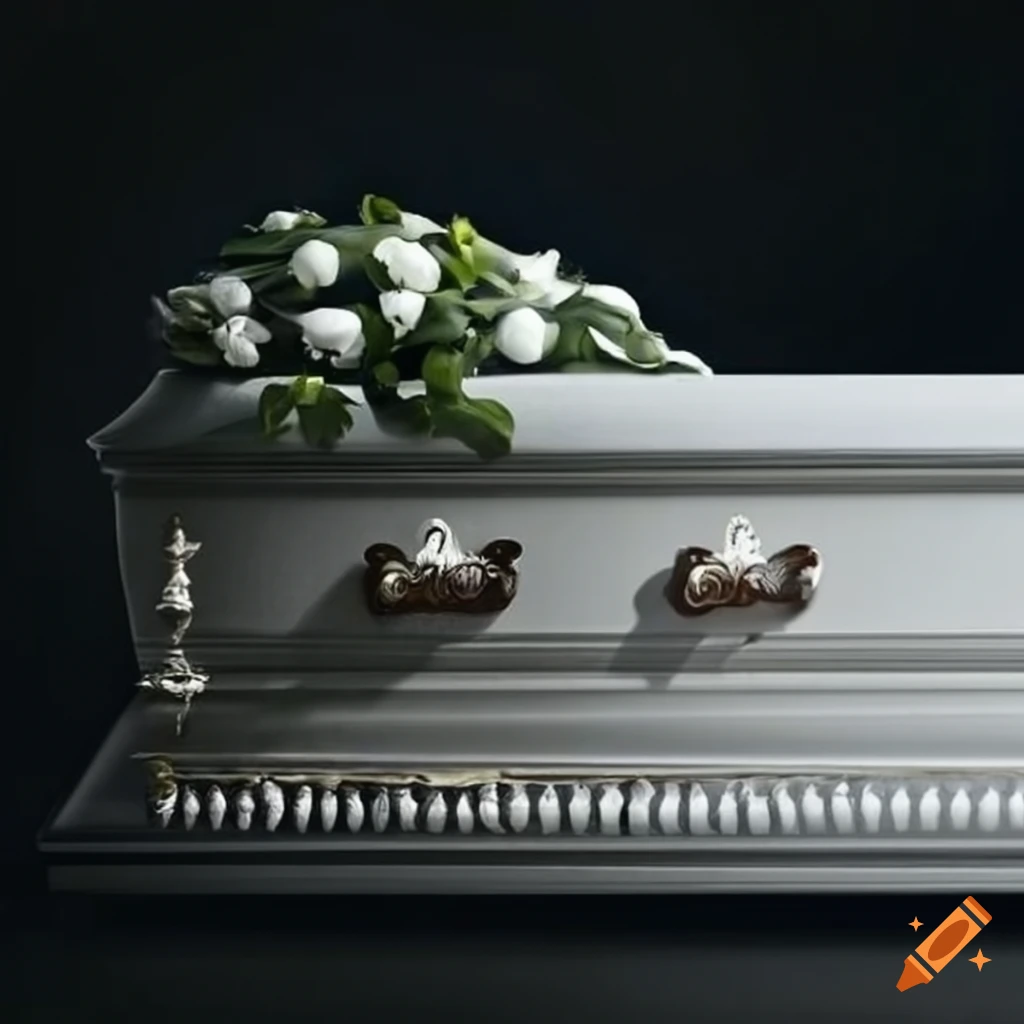 Black and white casket on Craiyon