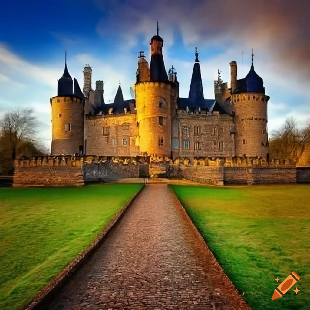 Beautiful castle architecture on Craiyon