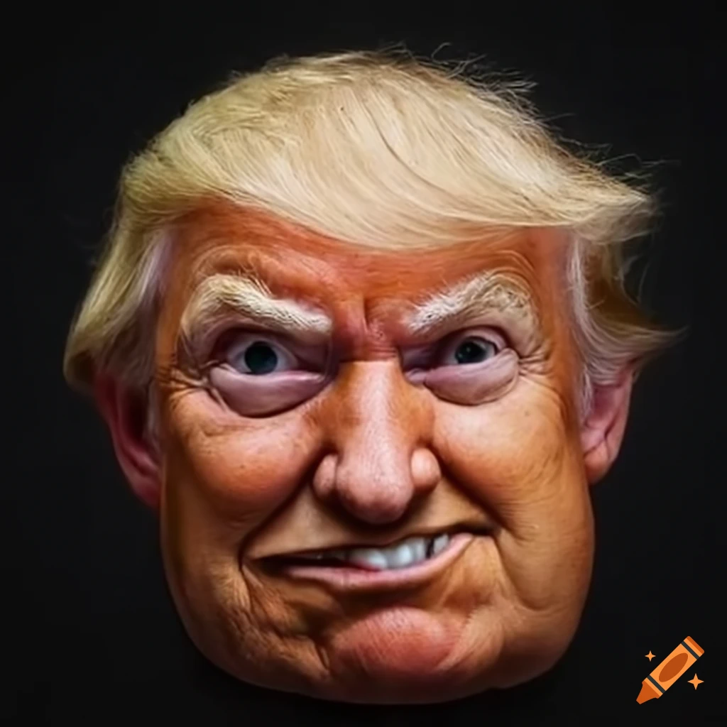 Satirical image of Trump's head integrated into a detailed casserole ...