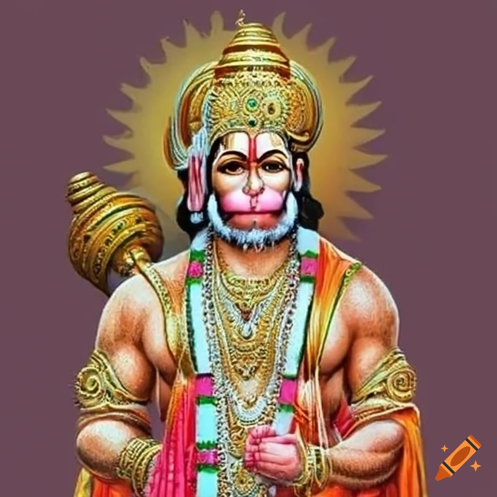 Lord hanuman deity representation on Craiyon