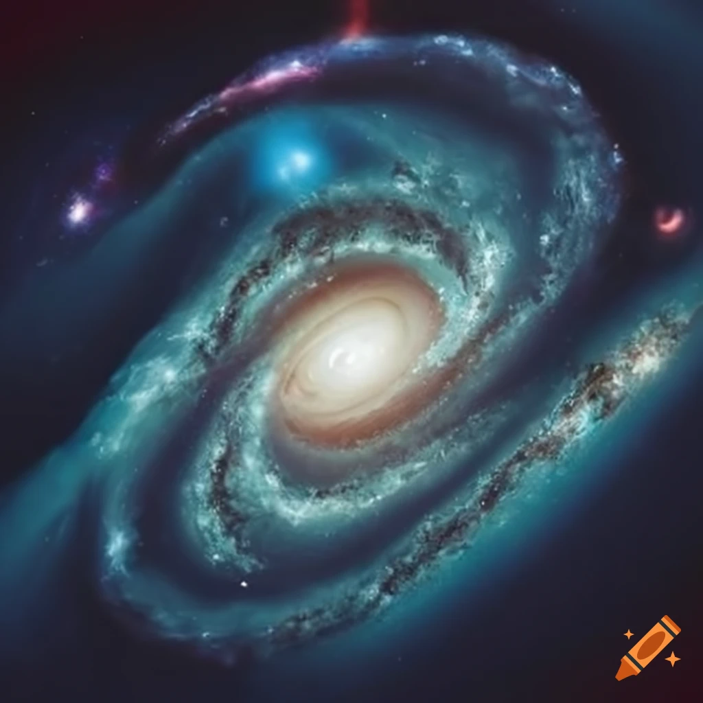 Many spiral galaxies in space on Craiyon