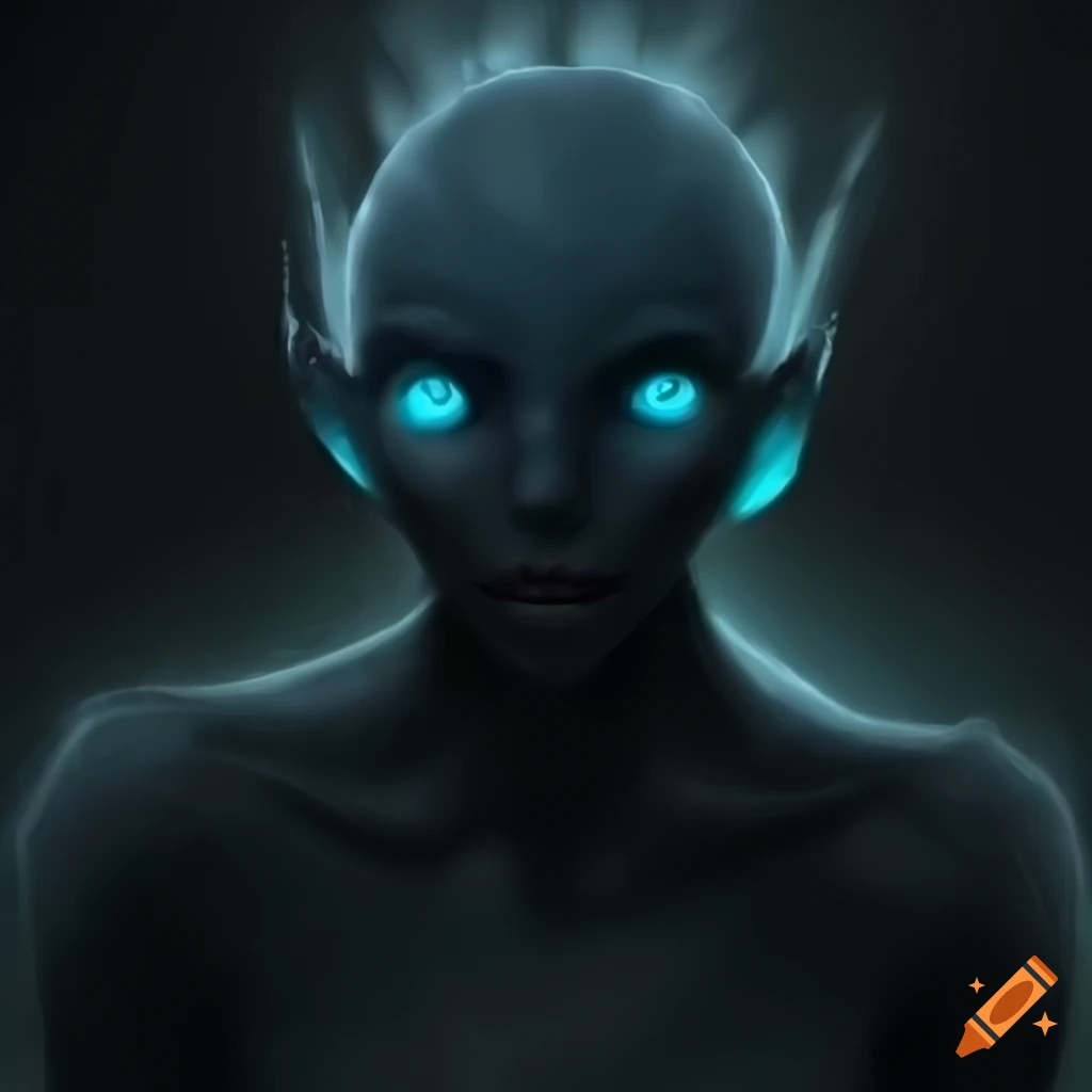 Humanoid shadow wisp on Craiyon