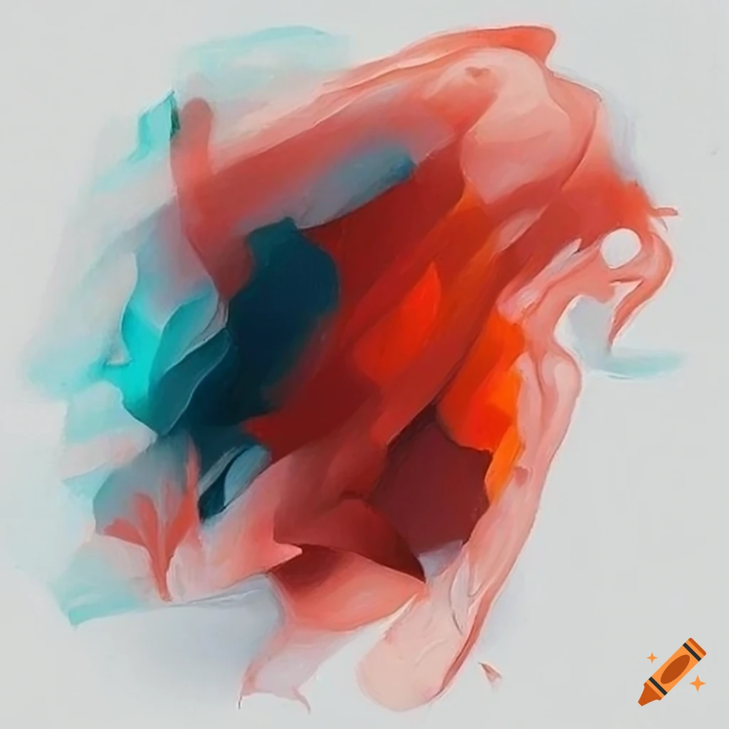 Abstract redon-style oil painting with geometric shapes and gestural ...