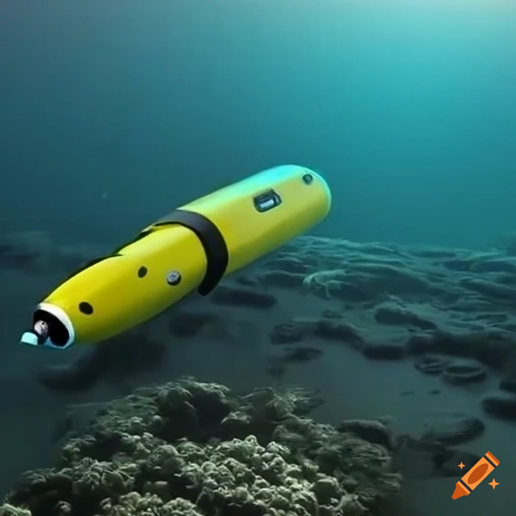 Autonomous underwater unmanned vehicle mapping the bottom relief on Craiyon