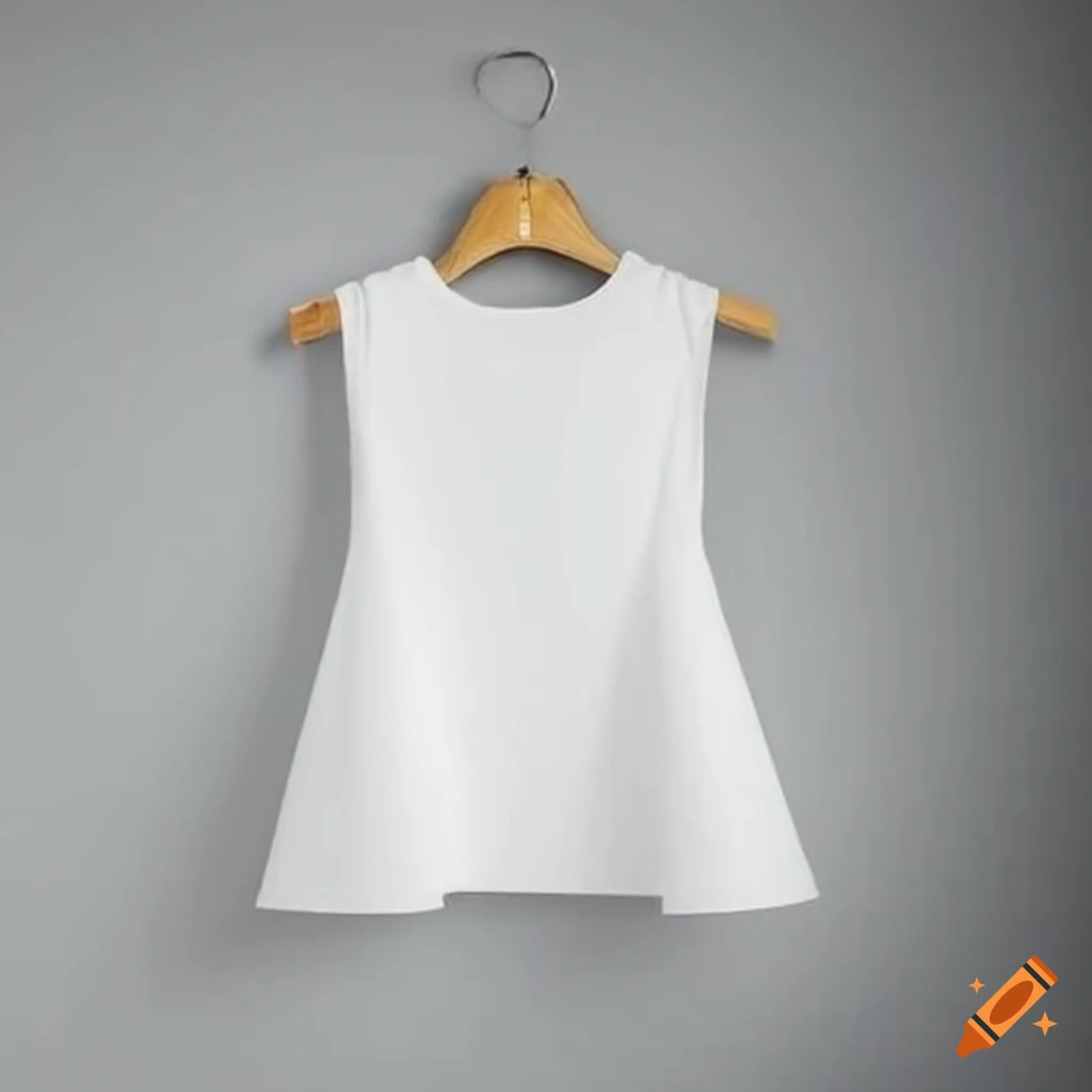 Stylish white top hanging on a wall for women on Craiyon