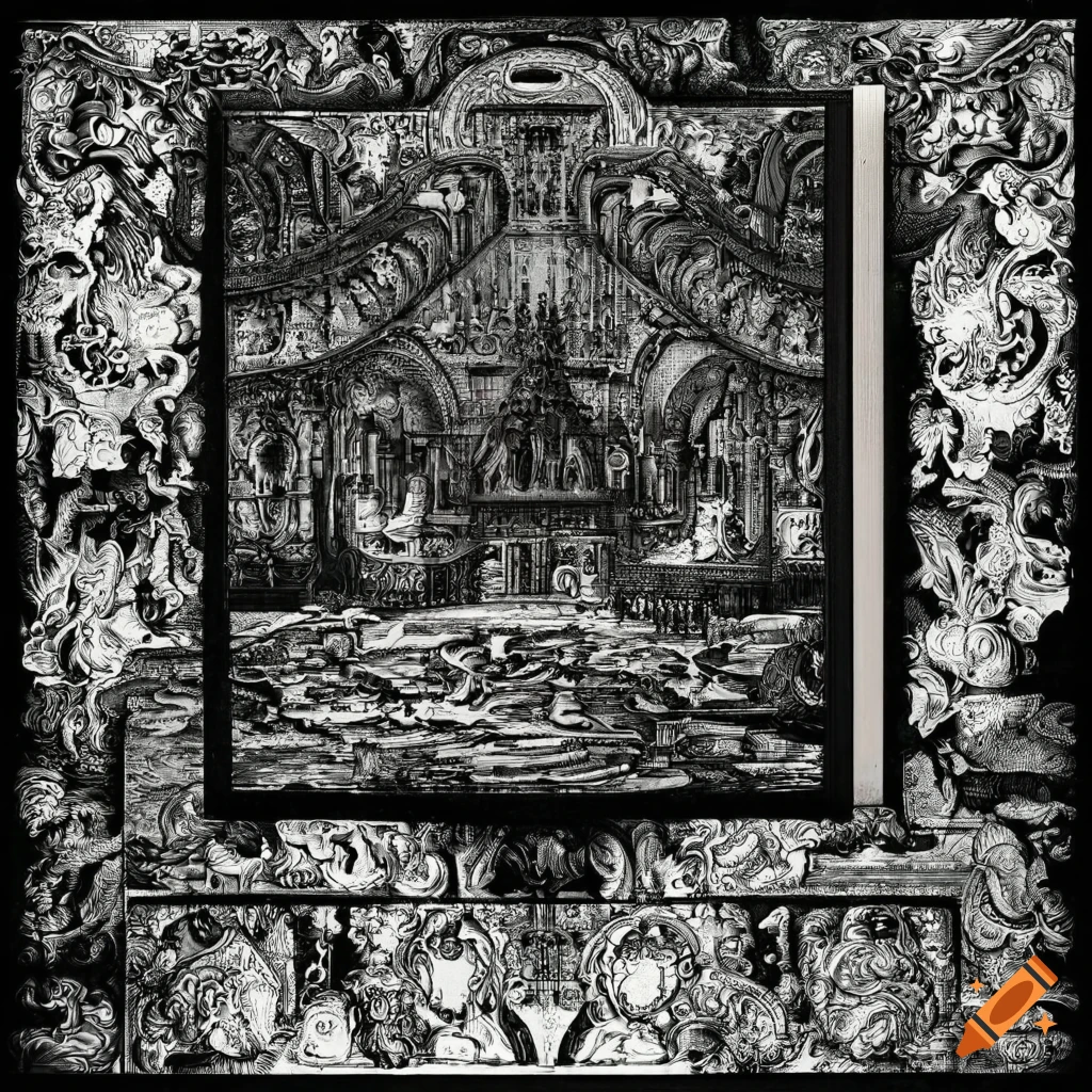 Surreal occult poster with intertwined symbols and intricate designs on ...