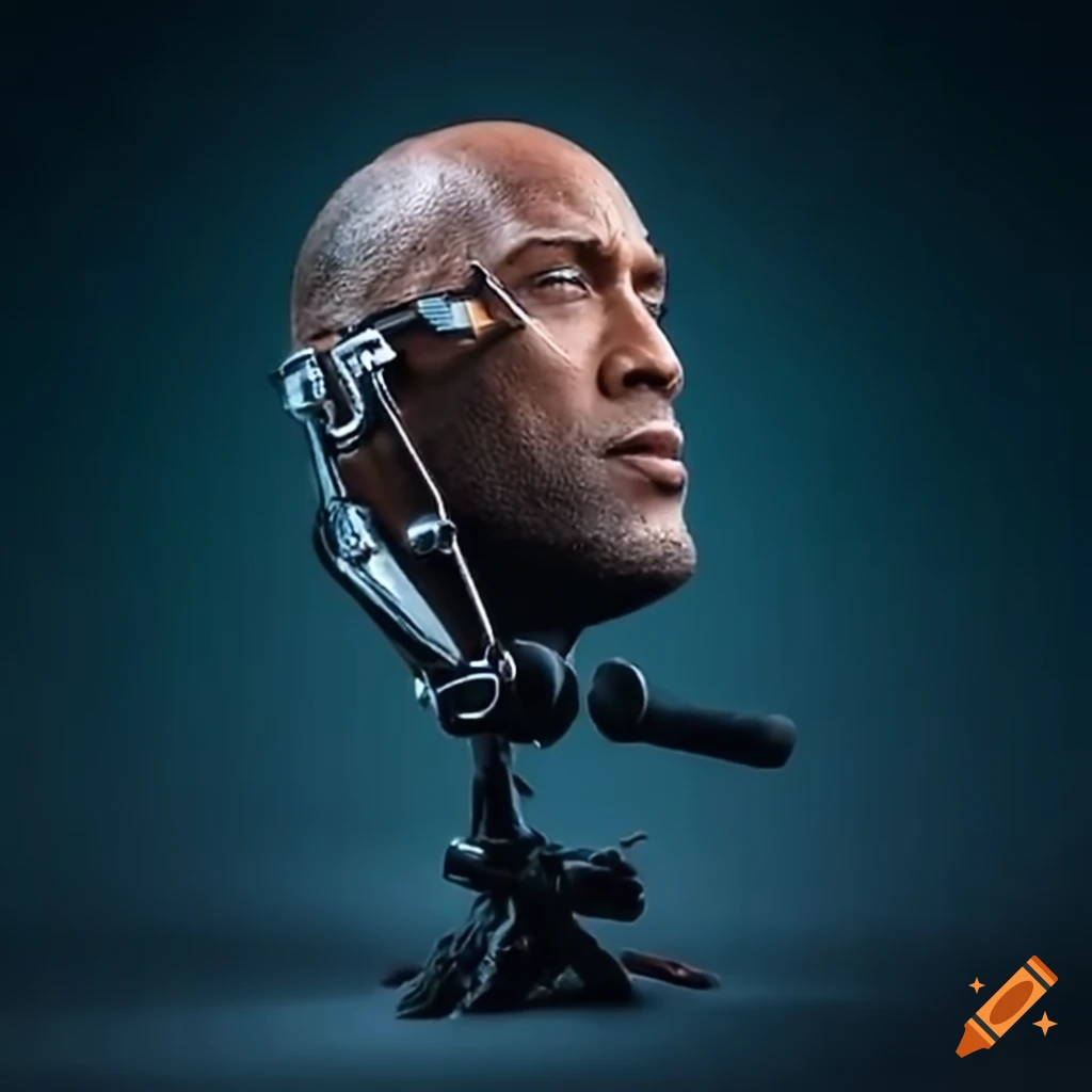 The rock holding a phone on Craiyon