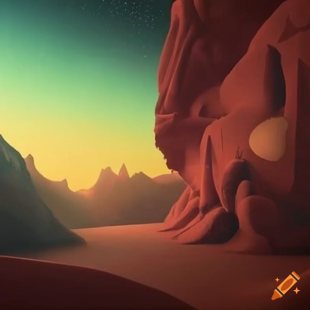 Surrealist landscape with random interior design objects on Craiyon