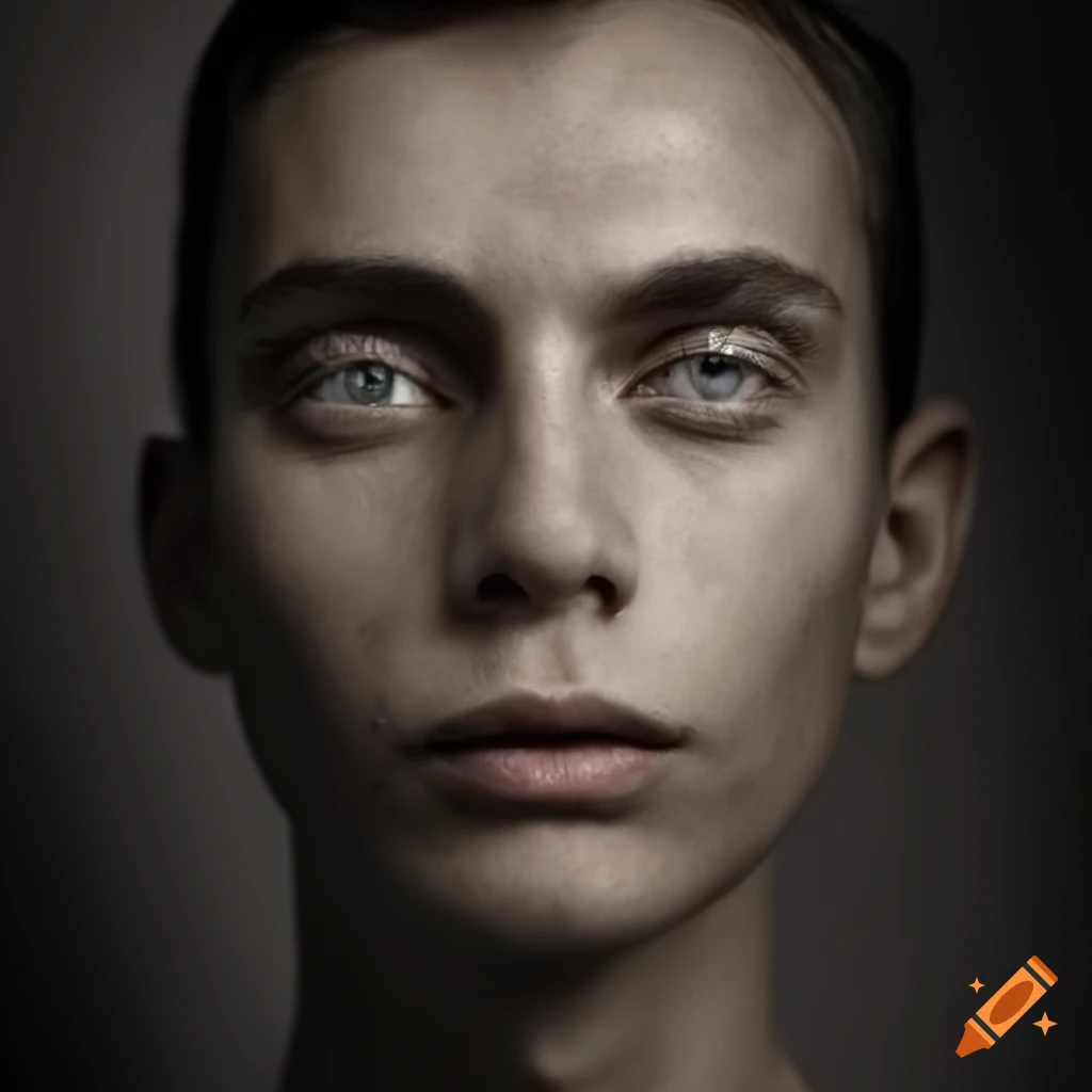 Portrait of a human male face on Craiyon