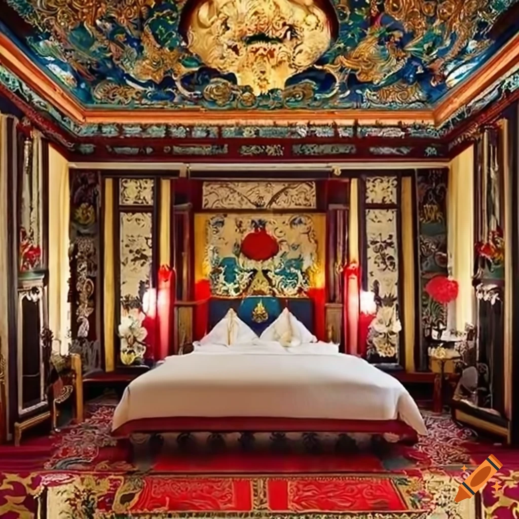 Chinese palace themed hotel room on Craiyon