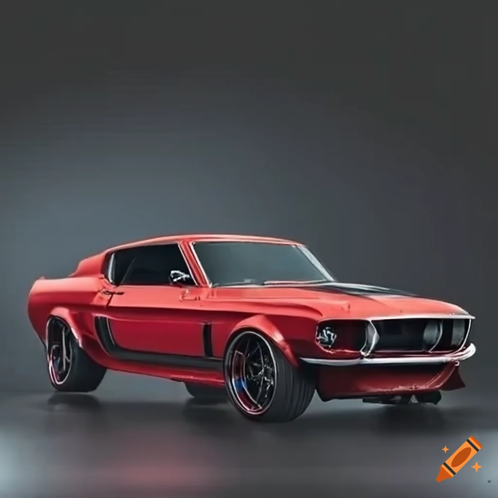 Restomod 1969 mustang designed in kindig style on Craiyon