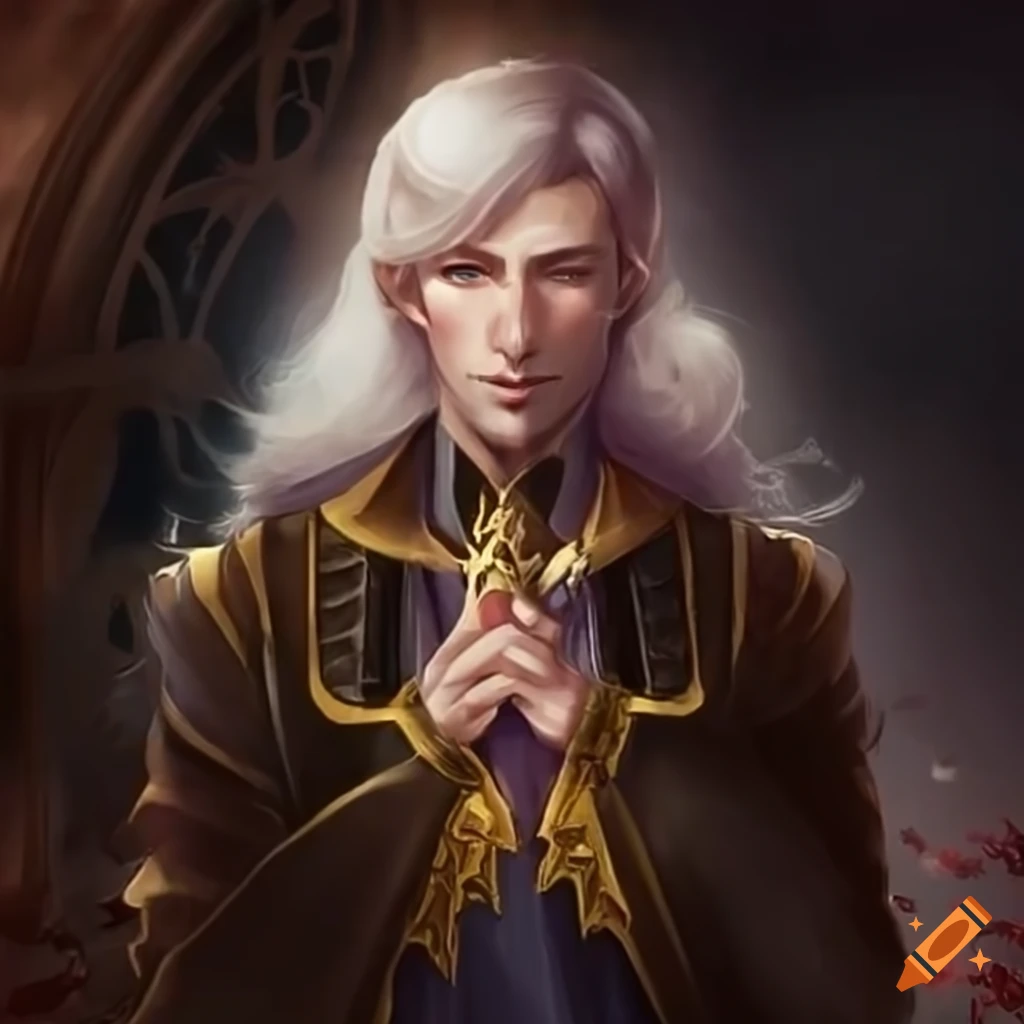 Handsome wizard surrounded by light on Craiyon