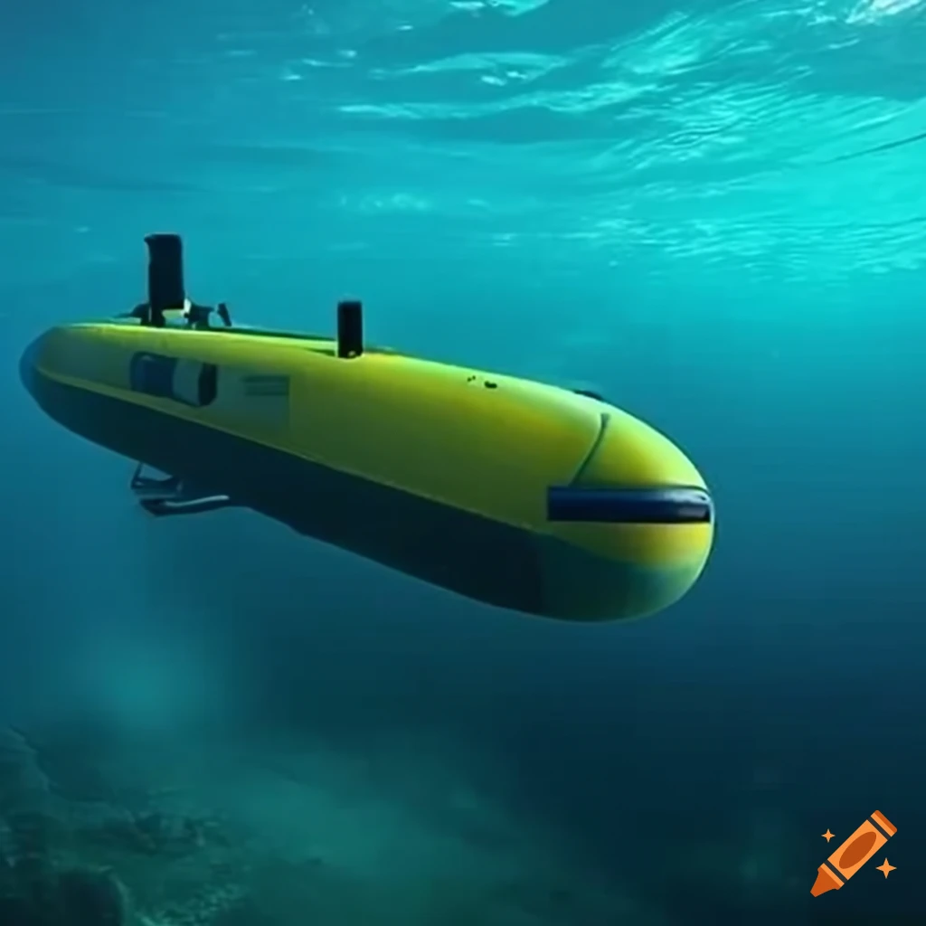 Autonomous underwater vehicle conducting survey with sonar and seabed ...