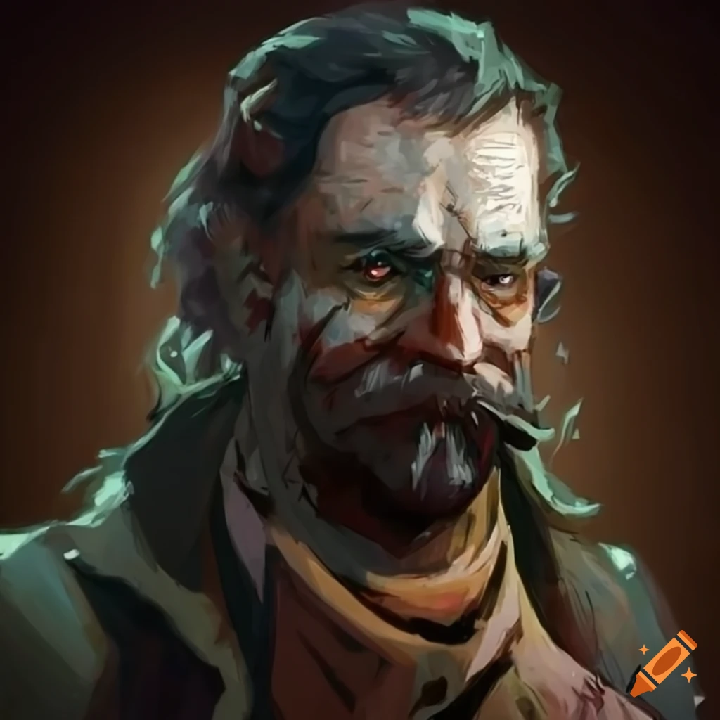 Harry du bois as a private eye gunslinger with a mullet haircut in a ...