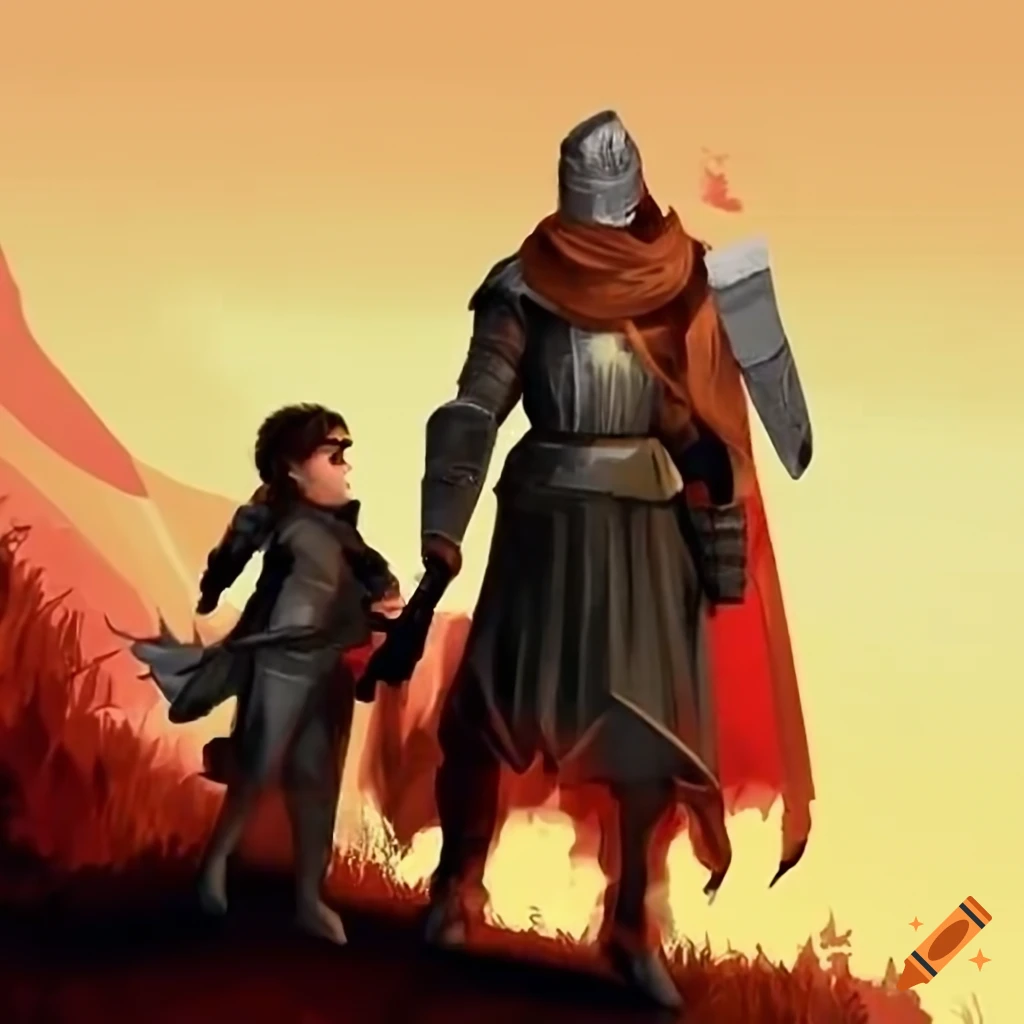 Father and son knight duo on Craiyon