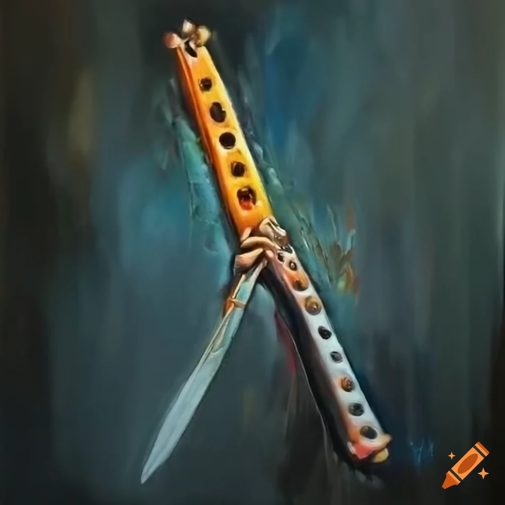 Sketch of a balisong knife on Craiyon