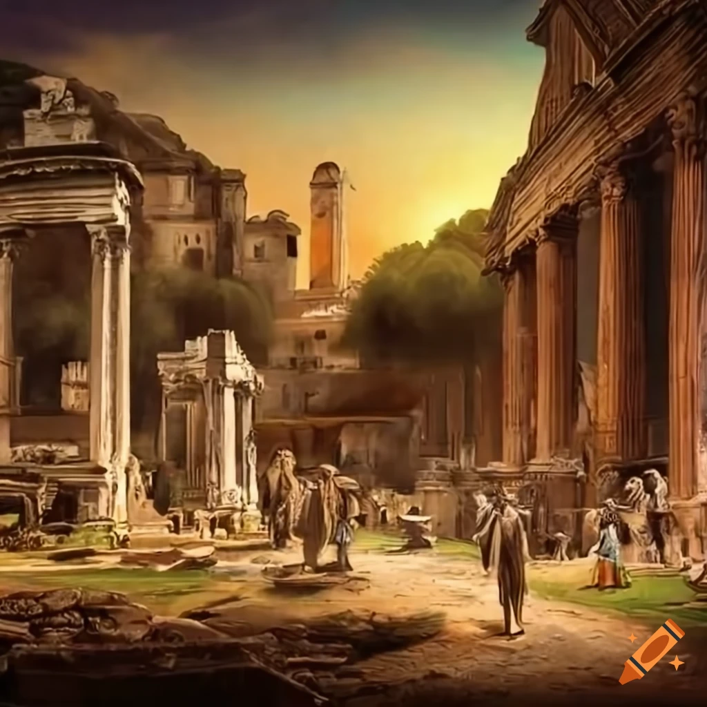 Ancient roman forum in rome on Craiyon