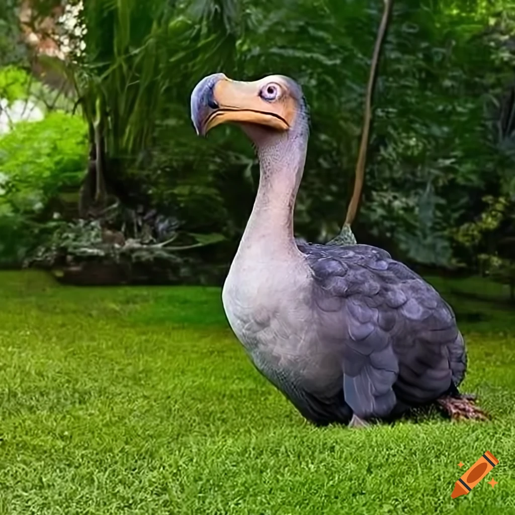 Realistic image of a dodo in a backyard on Craiyon