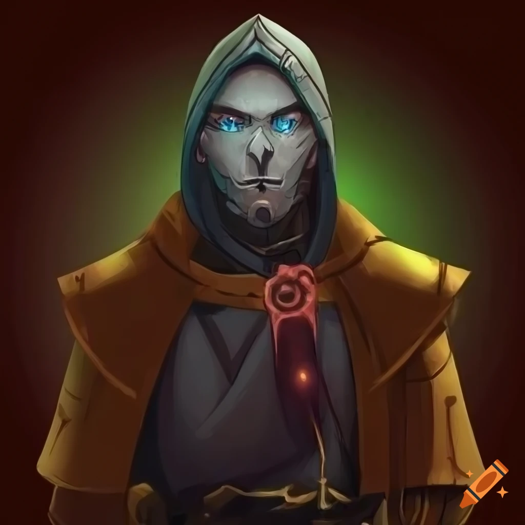 Dnd robot magician in a robe on Craiyon