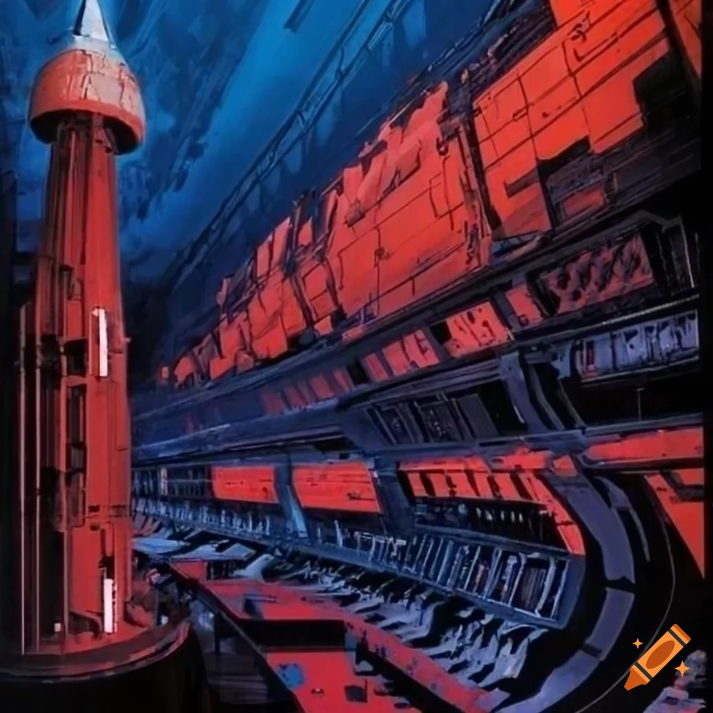 70s sci-fi metal megastructure art on Craiyon