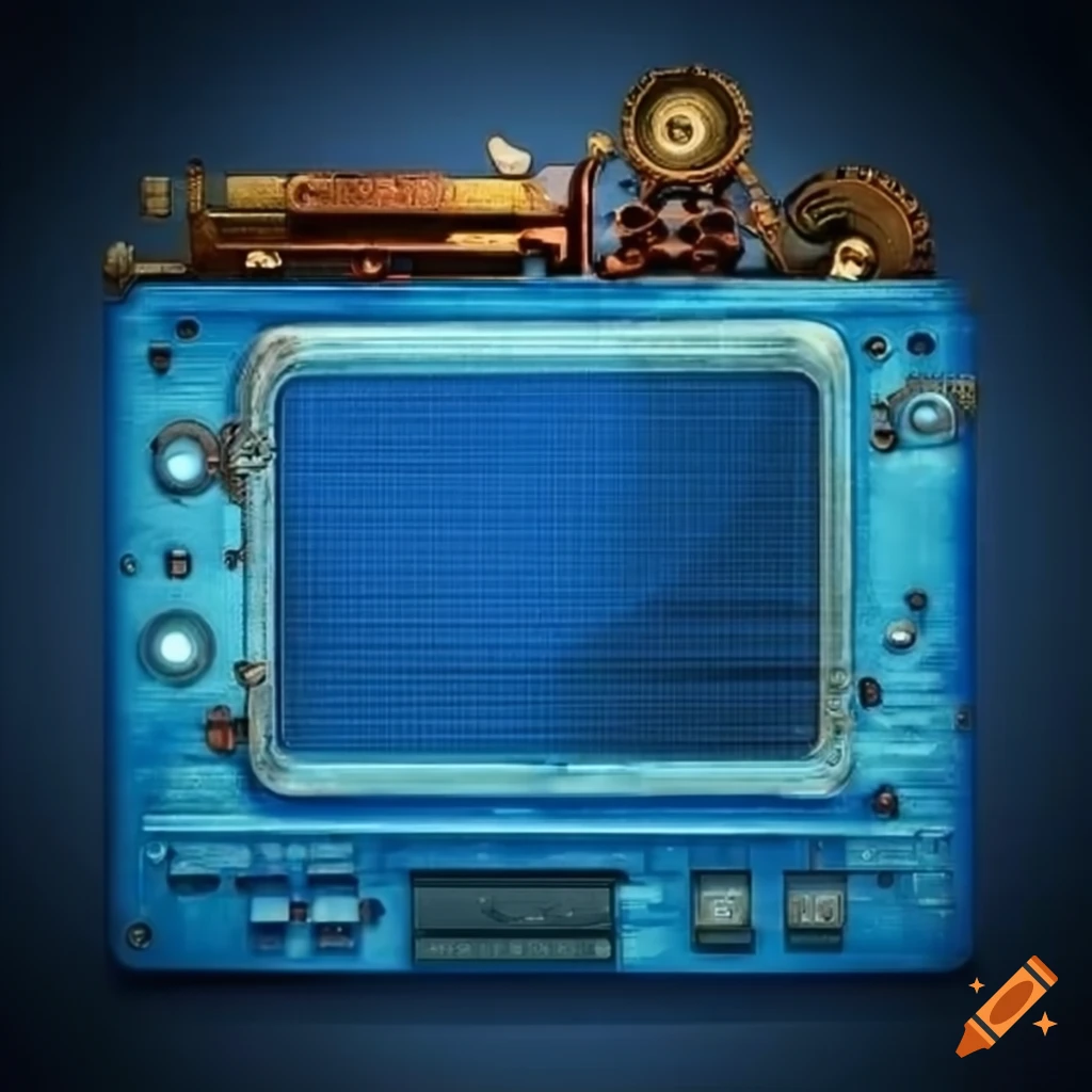 Pocket computer screen in steampunk style on Craiyon