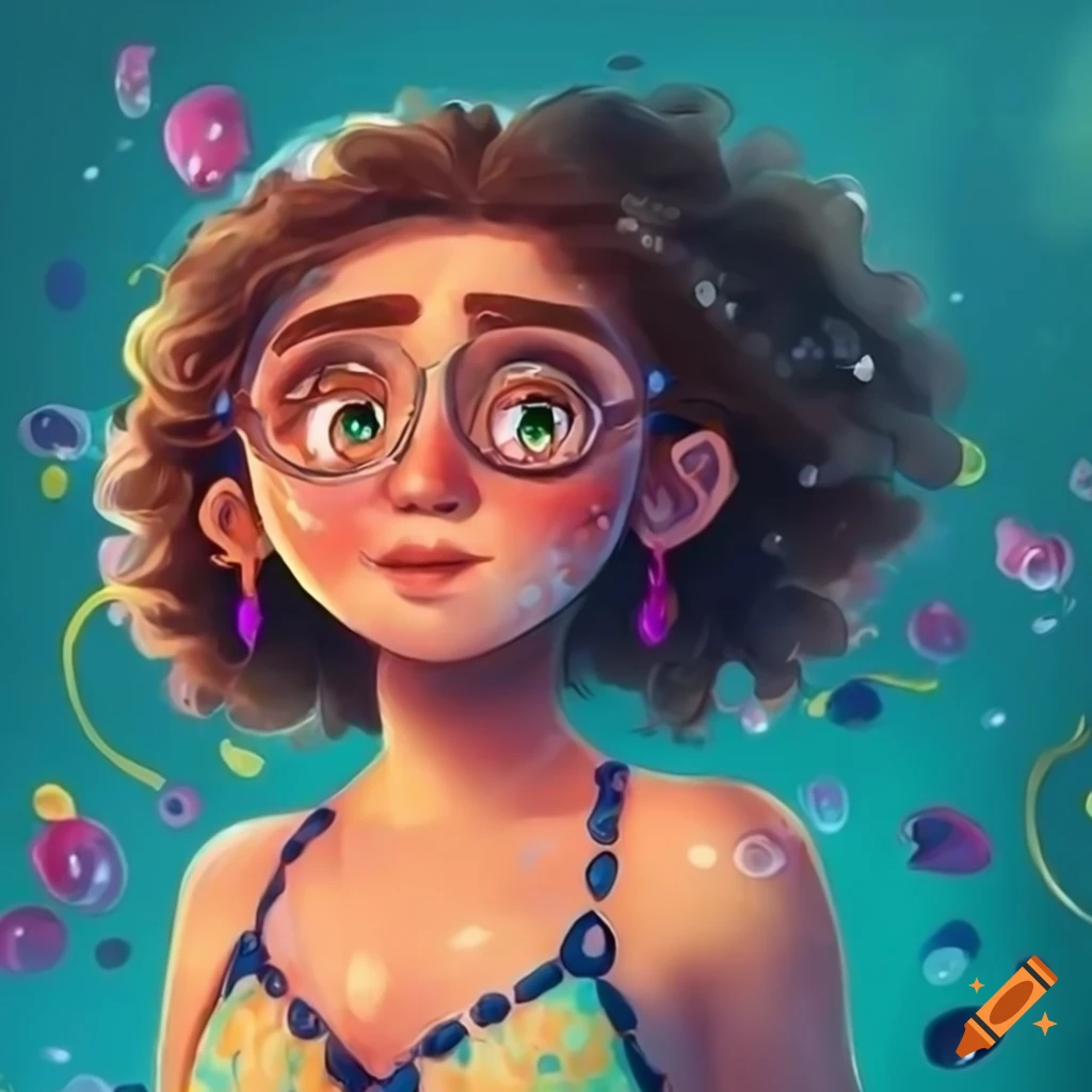 Underwater fanart of mirabel in a swimsuit on Craiyon