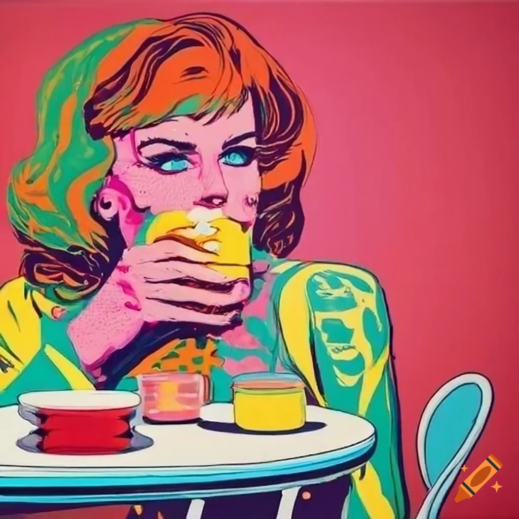 1960s pop art in a diner on Craiyon