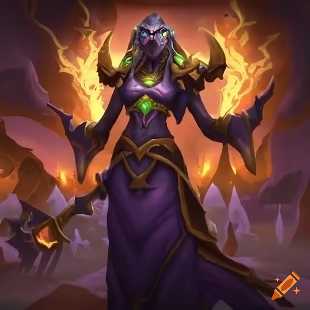 African warlock character from world of warcraft on Craiyon