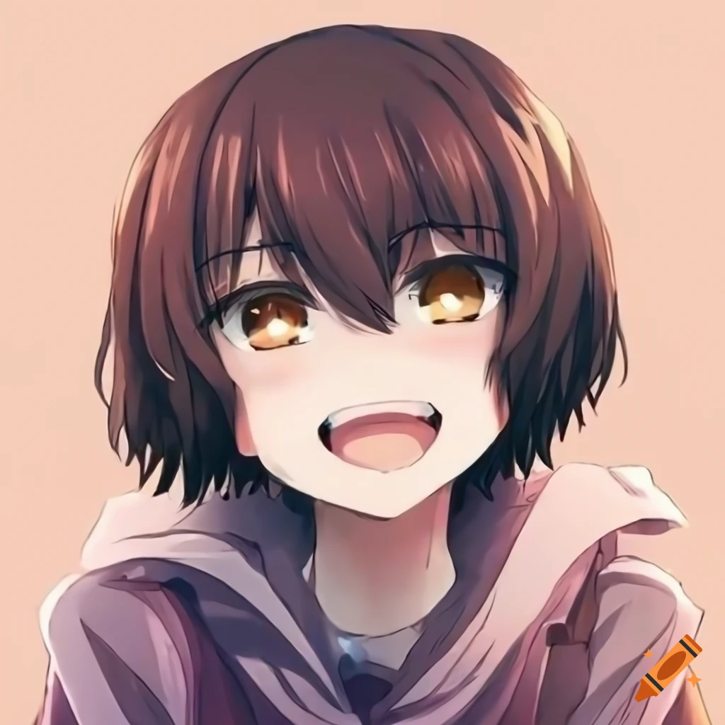 Smiling anime character's face on Craiyon