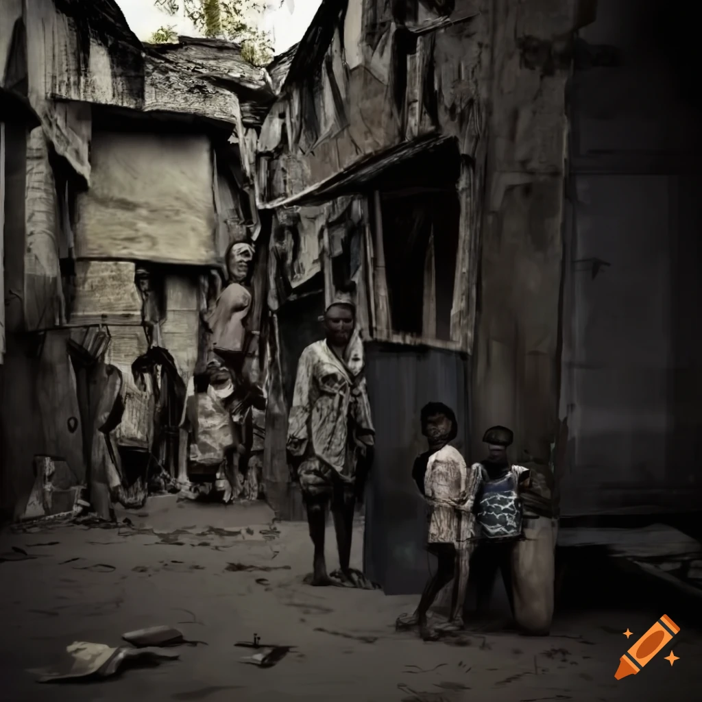 Realistic urban slum scenery on Craiyon