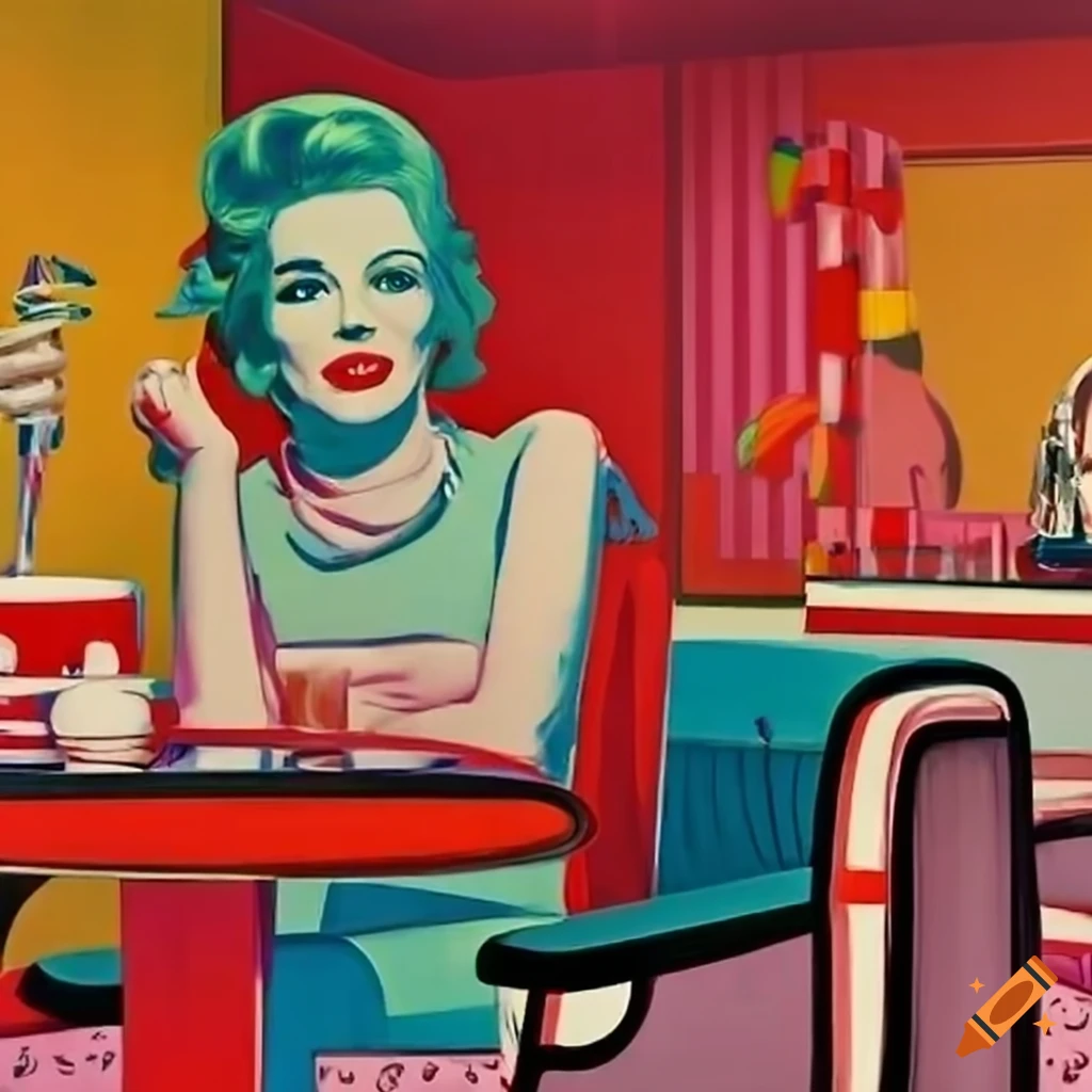1960s pop art diner decor on Craiyon