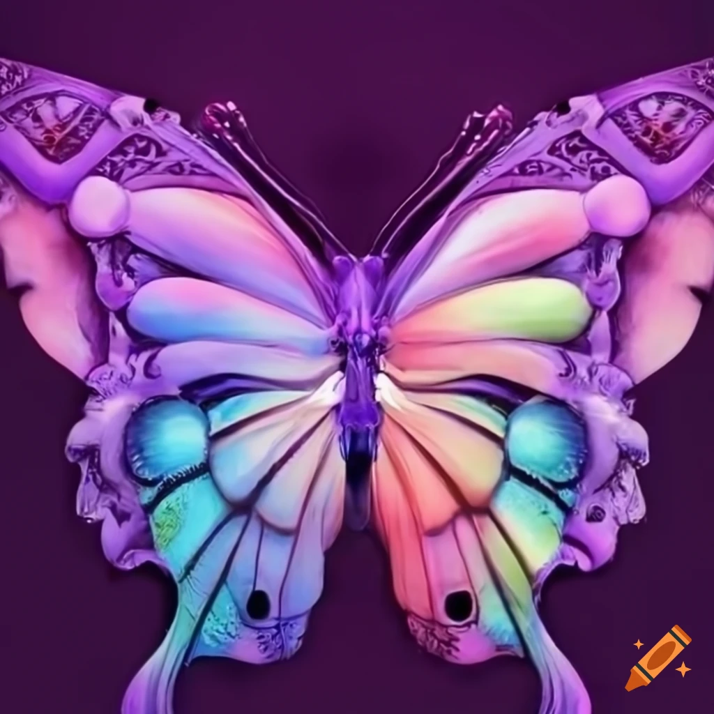 Steam-powered butterfly with pastel colors on Craiyon